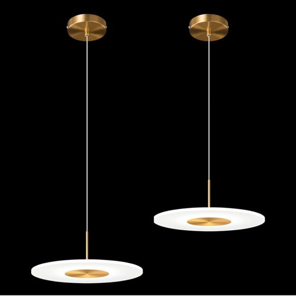 Dining | 2 Pack Gold Flat Pendant Ceiling Lights | Poshmark